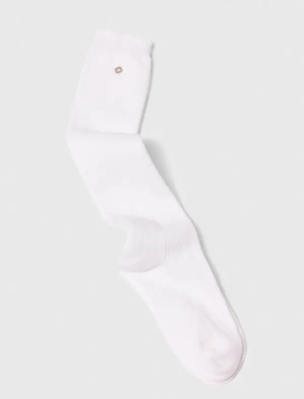 Maje Cotton Pointelle Knee-high Socks - White