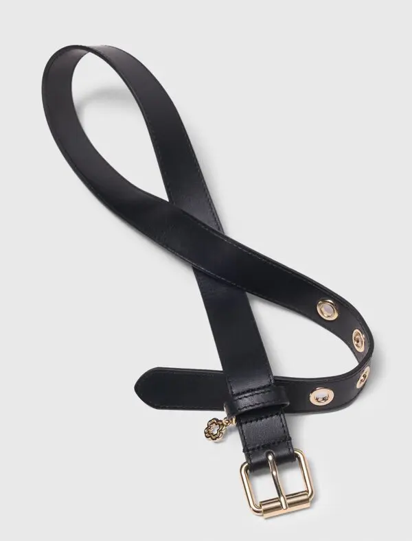 Maje Leather Belt With Miss Buckle