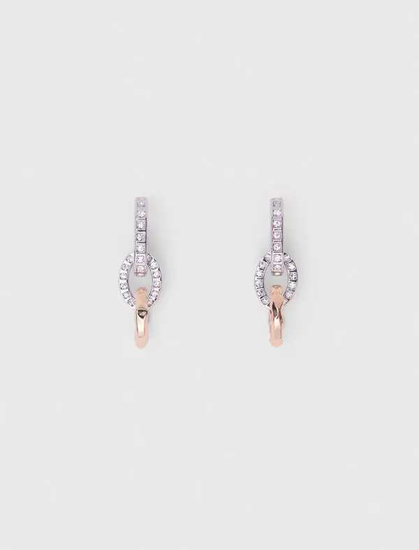 Maje Brass Link Earrings - Golden / Silver