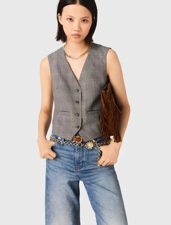 Maje Wool Tailored Vest