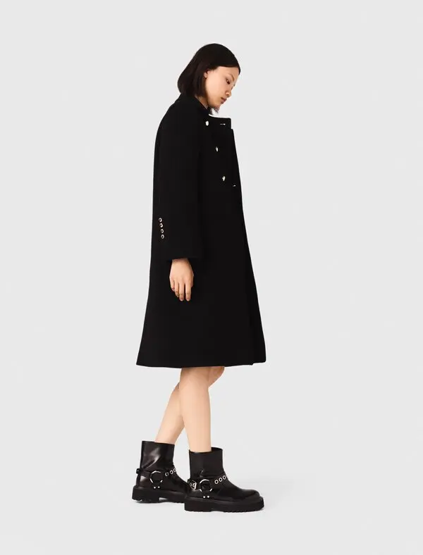 Maje Long Wool-blend Coat