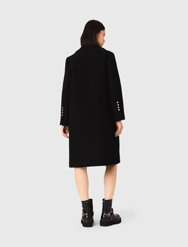 Maje Long Wool-blend Coat