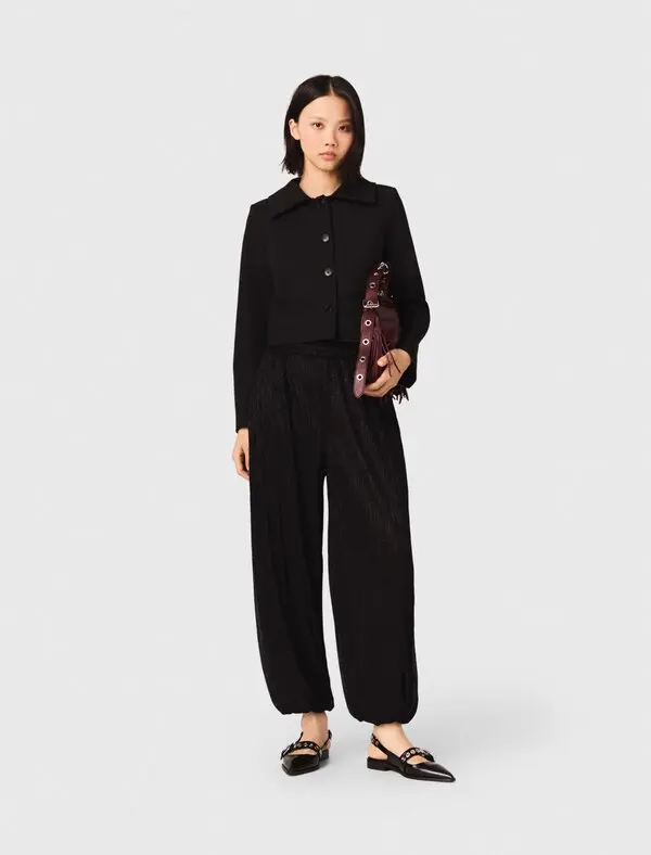 Maje Metallic Pleated Harem Trousers