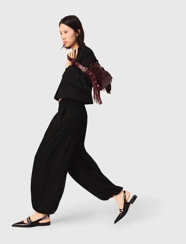 Maje Metallic Pleated Harem Trousers
