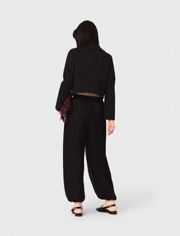 Maje Metallic Pleated Harem Trousers