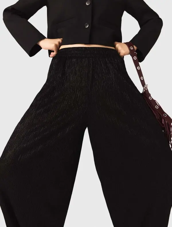 Maje Metallic Pleated Harem Trousers