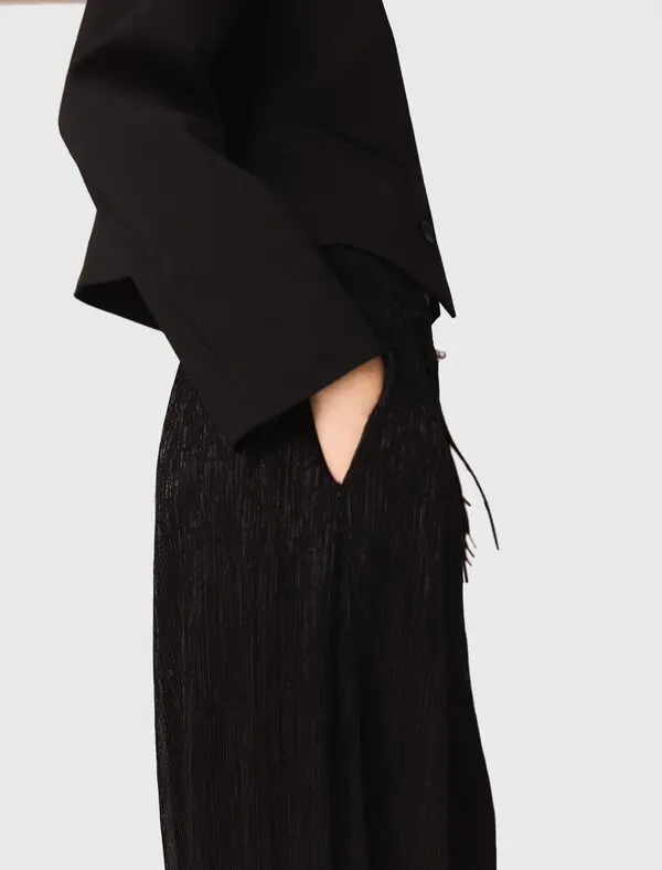 Maje Metallic Pleated Harem Trousers