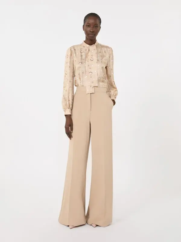 Max Mara Printed Silk Pussy-bow Shirt