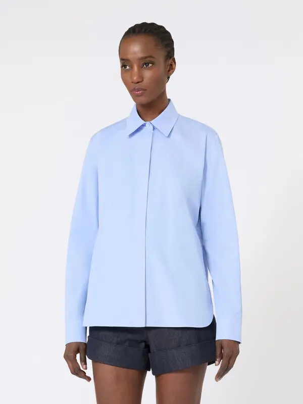 Max Mara Cotton Poplin Shirt - Light Blue
