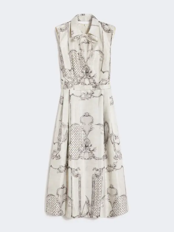 Max Mara Printed Mikado Shirt Dress - Ivory