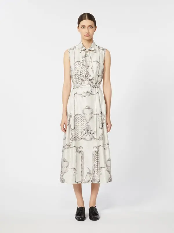 Max Mara Printed Mikado Shirt Dress - Ivory
