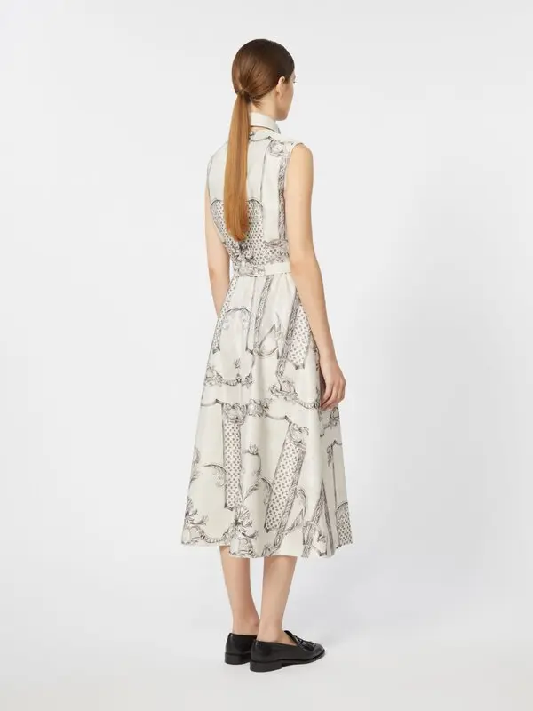 Max Mara Printed Mikado Shirt Dress - Ivory