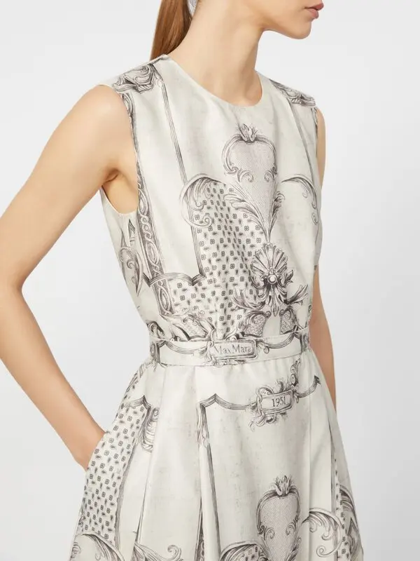 Max Mara Printed Mikado Shirt Dress - Ivory