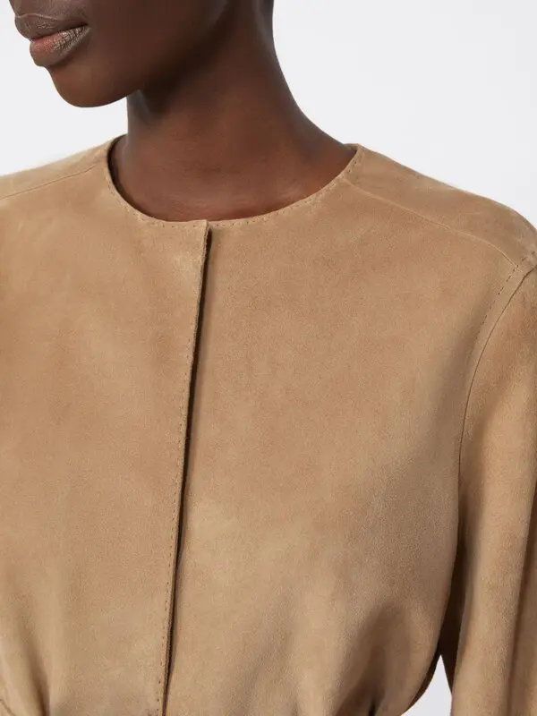 Max Mara Suede Belted Jacket - Hazelnut Brown