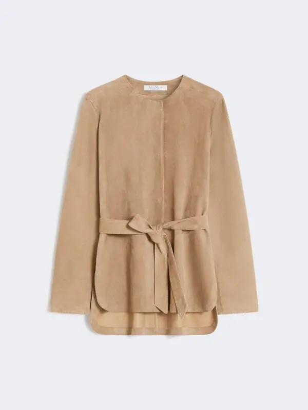Max Mara Suede Belted Jacket - Hazelnut Brown