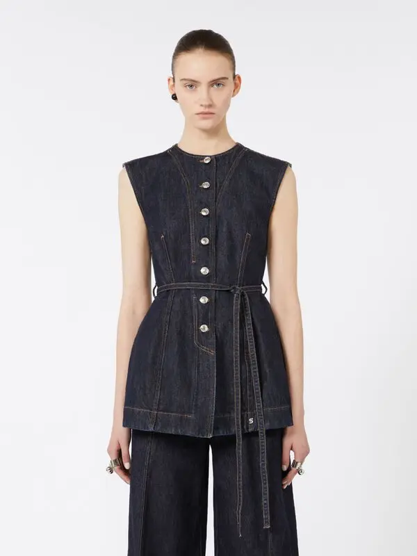 Max Mara Sleeveless Denim Top