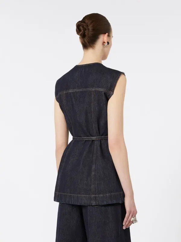 Max Mara Sleeveless Denim Top