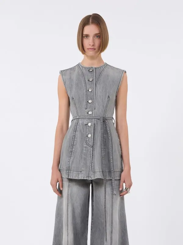 Max Mara Slim-fit Sleeveless Denim Top