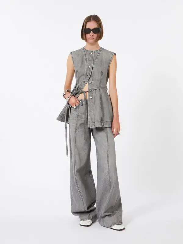 Max Mara Slim-fit Sleeveless Denim Top