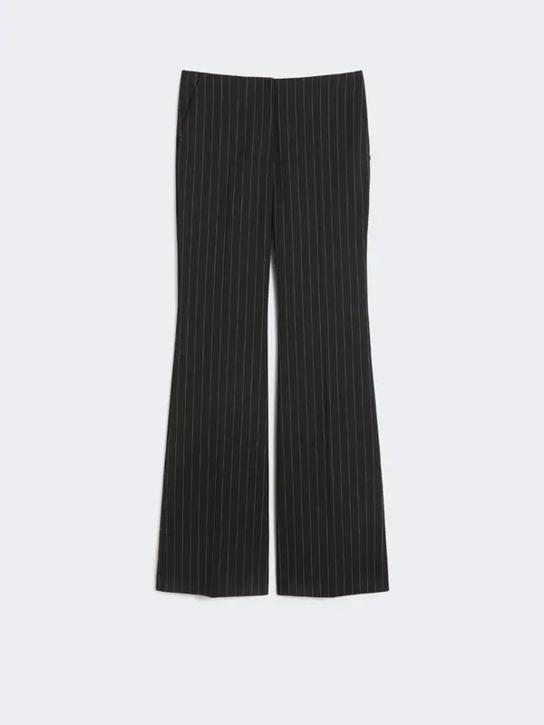 Max Mara Flared Pinstripe Wool Trousers