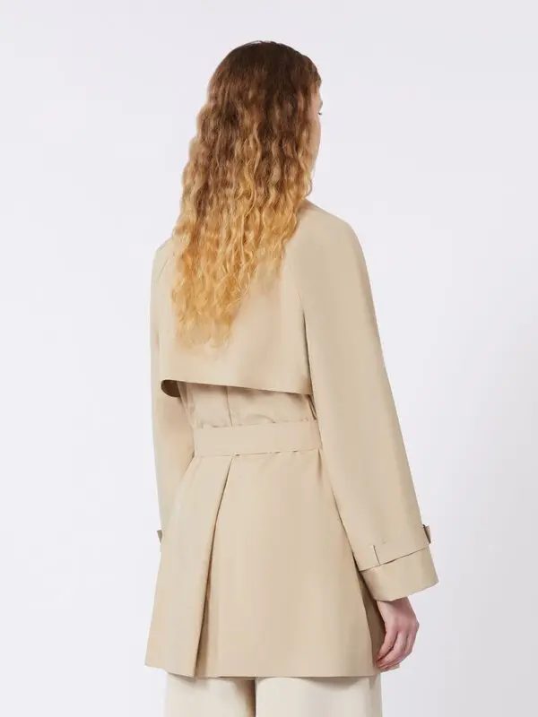 Max Mara Short Trench Coat In Water-repellent Canvas