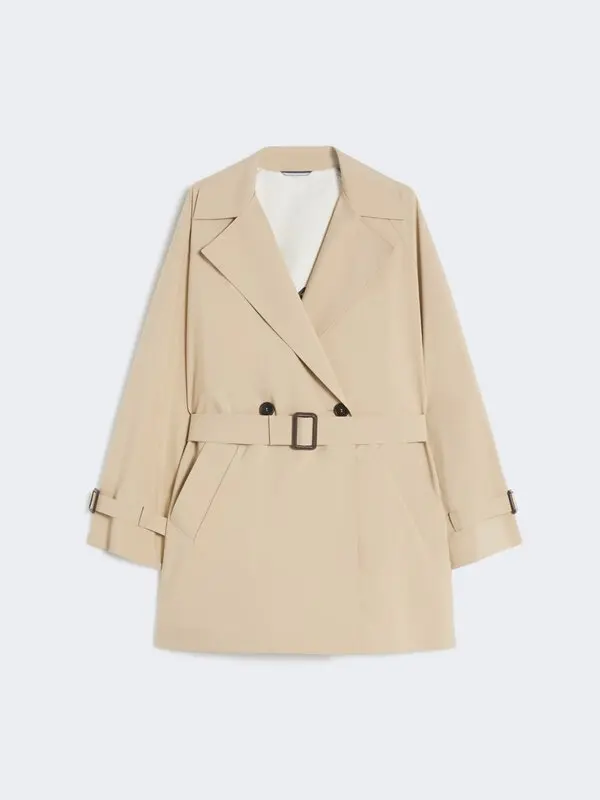Max Mara Short Trench Coat In Water-repellent Canvas