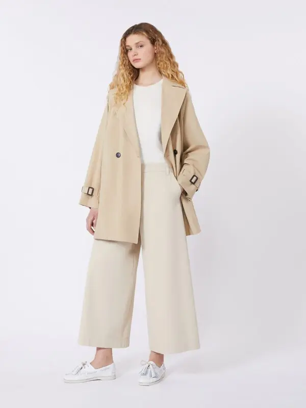 Max Mara Short Trench Coat In Water-repellent Canvas