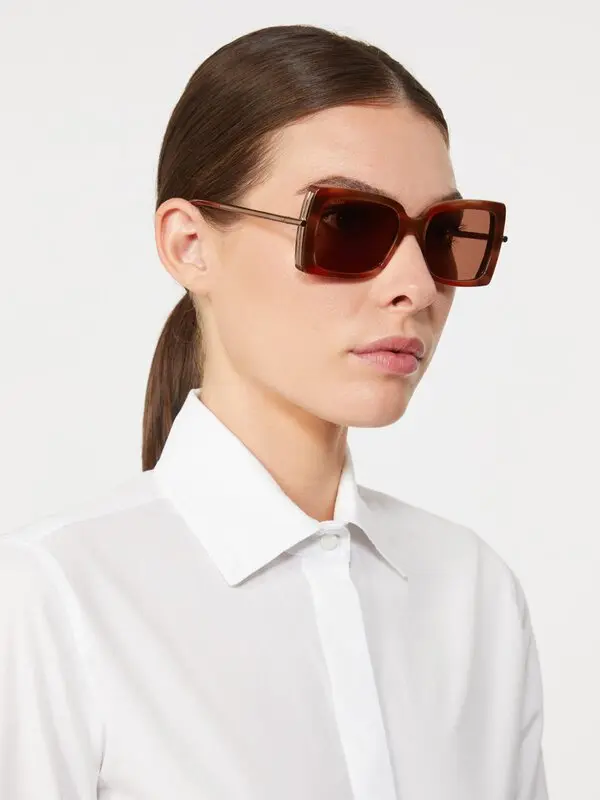Max Mara Acetate Square Sunglasses - Rust