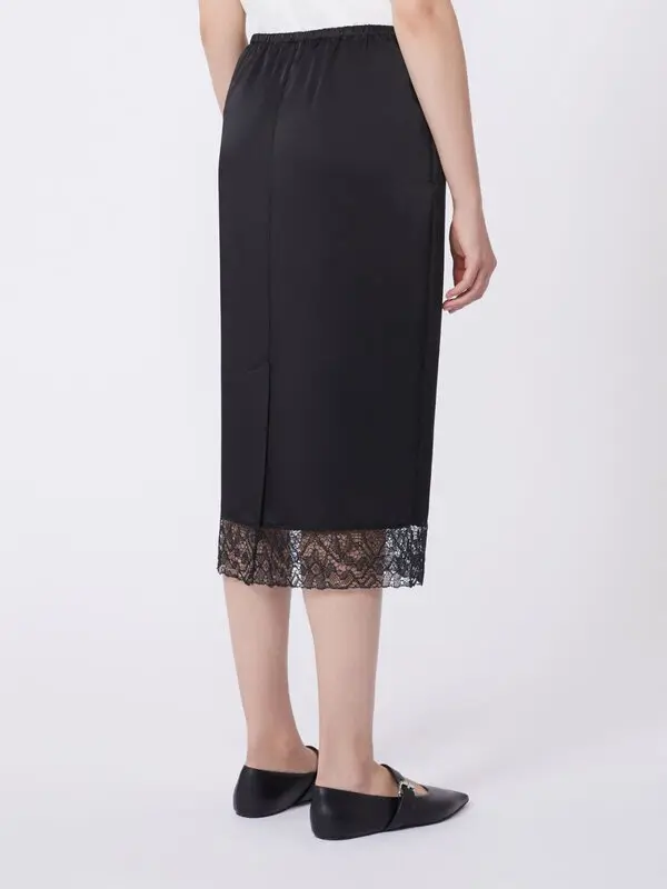 Max Mara Calf-length Skirt With Lace Passementerie Detail