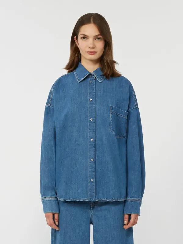 Max Mara Cotton Denim Oversized Shirt