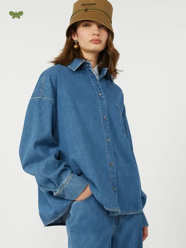 Max Mara Cotton Denim Oversized Shirt