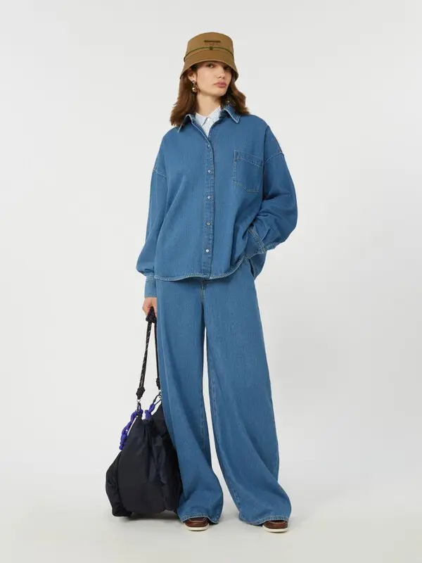 Max Mara Cotton Denim Oversized Shirt
