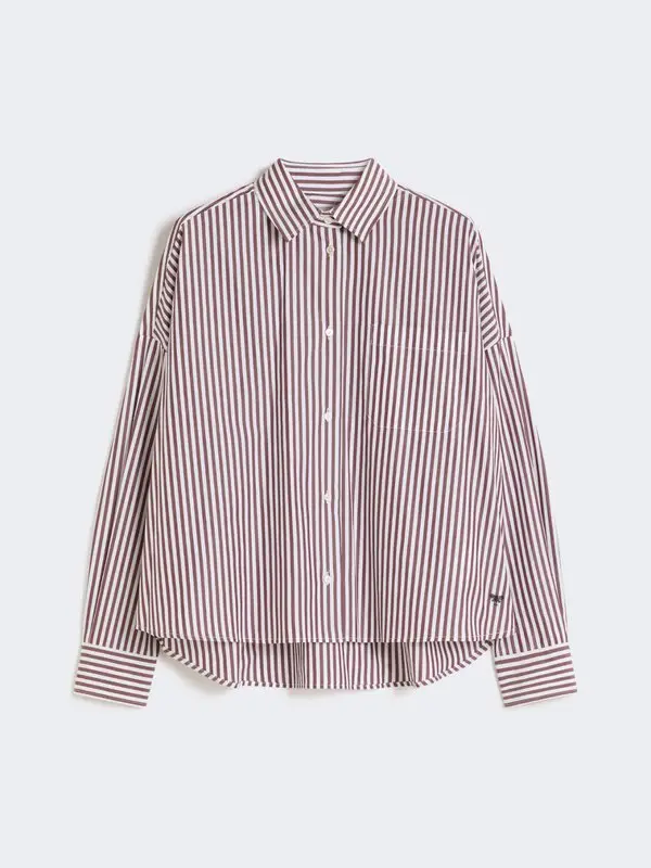 Max Mara Oversized Cotton Shirt - Bordeaux