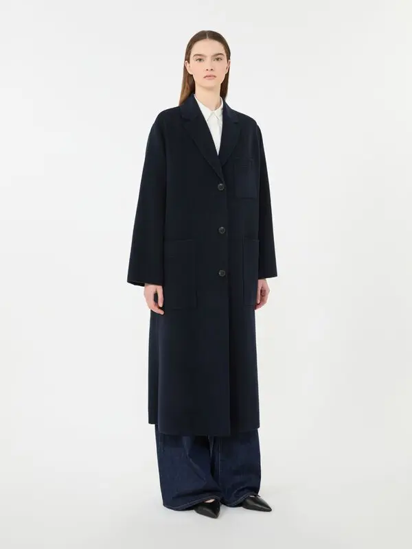 Max Mara Double-faced Wool-blend Coat - Navy