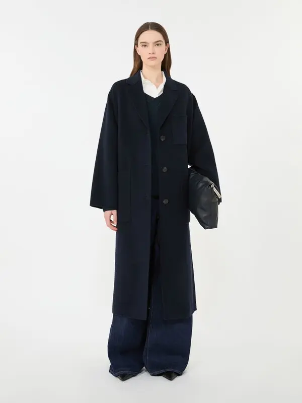 Max Mara Double-faced Wool-blend Coat - Navy