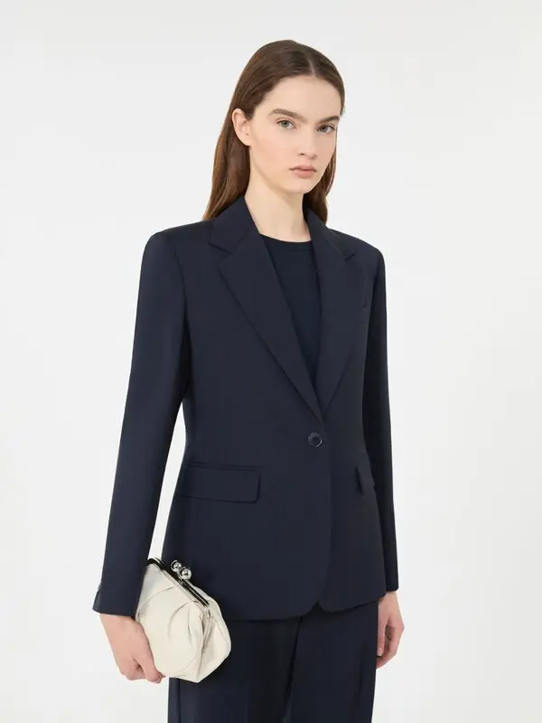 Max Mara Stretch Wool Blazer - Navy