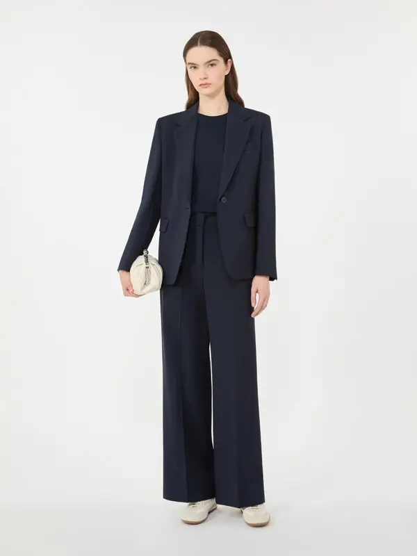 Max Mara Stretch Wool Blazer - Navy