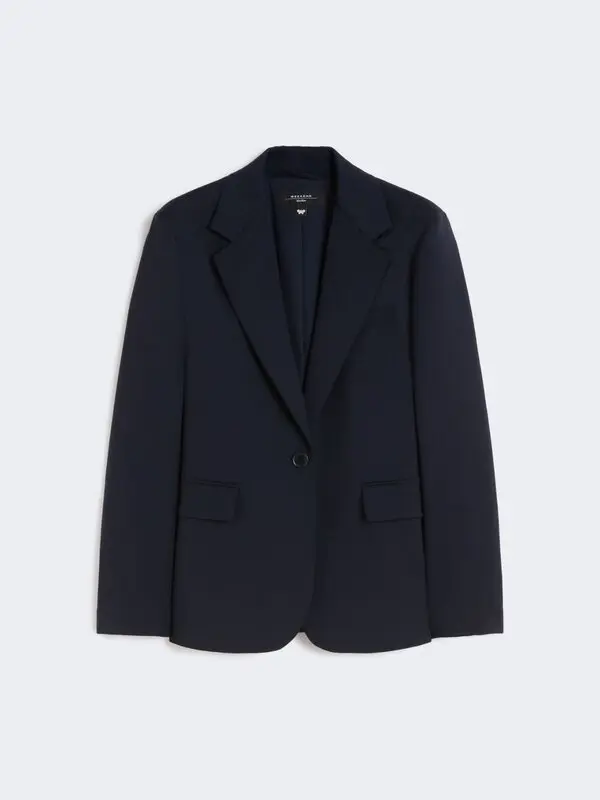 Max Mara Stretch Wool Blazer - Navy