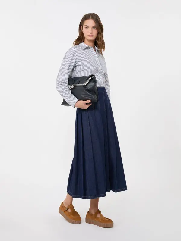 Max Mara Striped Cotton Poplin Shirt - Navy