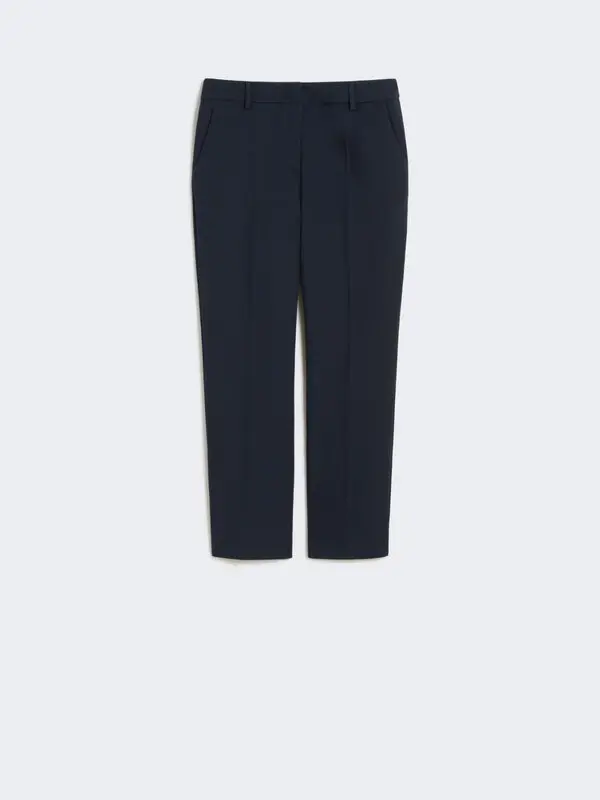 Max Mara Stretch Cotton Cigarette Trousers - Navy
