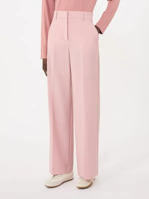 Max Mara Woollen Cloth Palazzo Trousers - Antique Rose