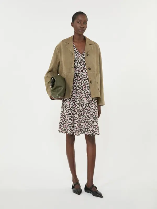 Max Mara Printed Silk Crepe De Chine Dress