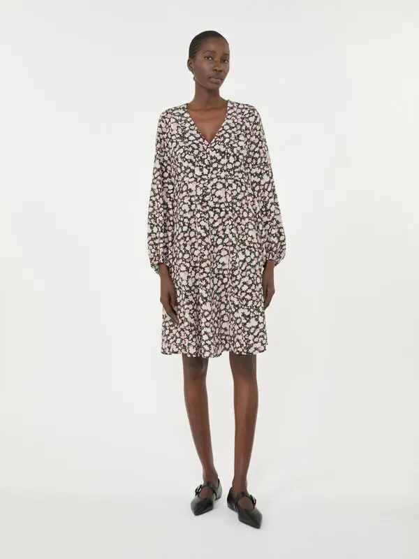 Max Mara Printed Silk Crepe De Chine Dress