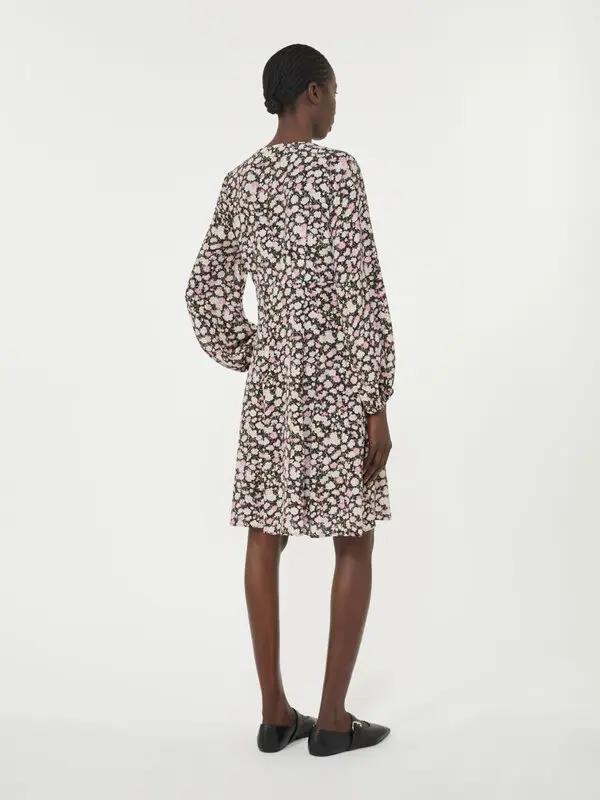 Max Mara Printed Silk Crepe De Chine Dress