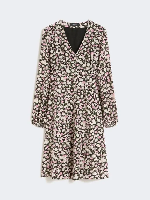 Max Mara Printed Silk Crepe De Chine Dress