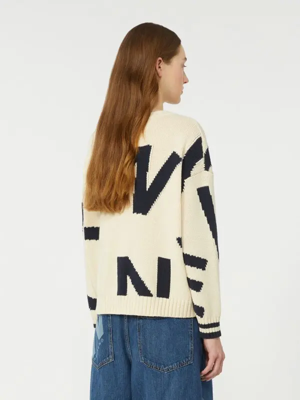 Max Mara Patterned Crew-neck Sweater - Navy