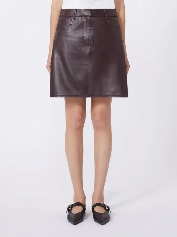 Max Mara Short Leather Skirt