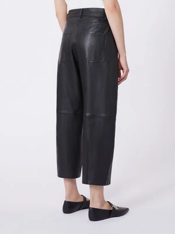 Max Mara Leather Barrel-leg Trousers