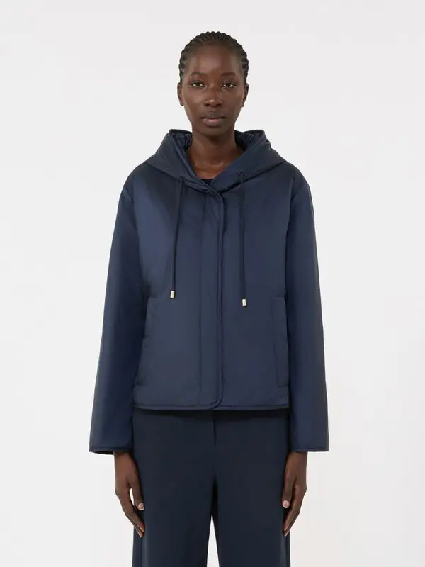 Max Mara Padded Hooded Water-repellent Canvas Jacket - Navy
