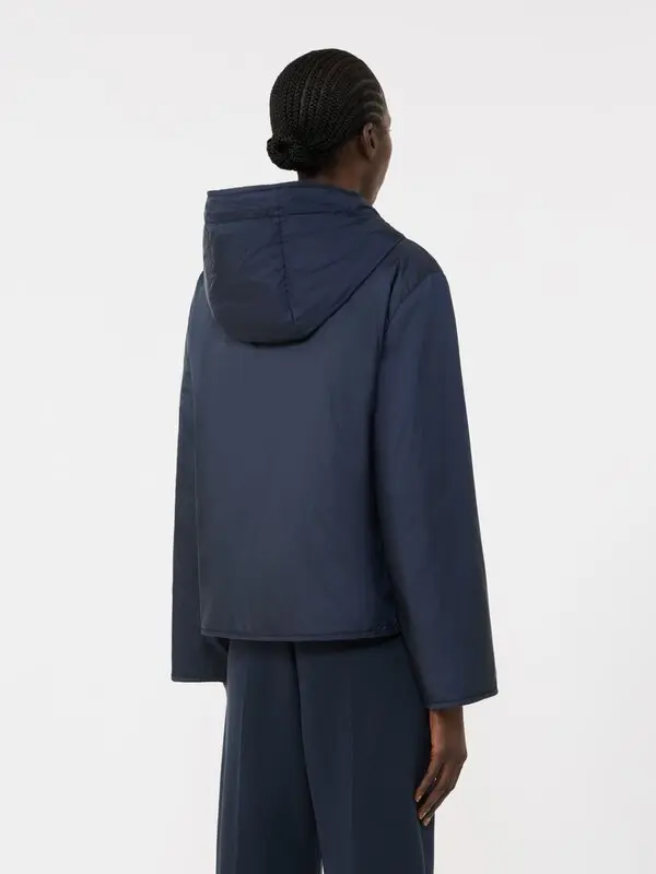 Max Mara Padded Hooded Water-repellent Canvas Jacket - Navy